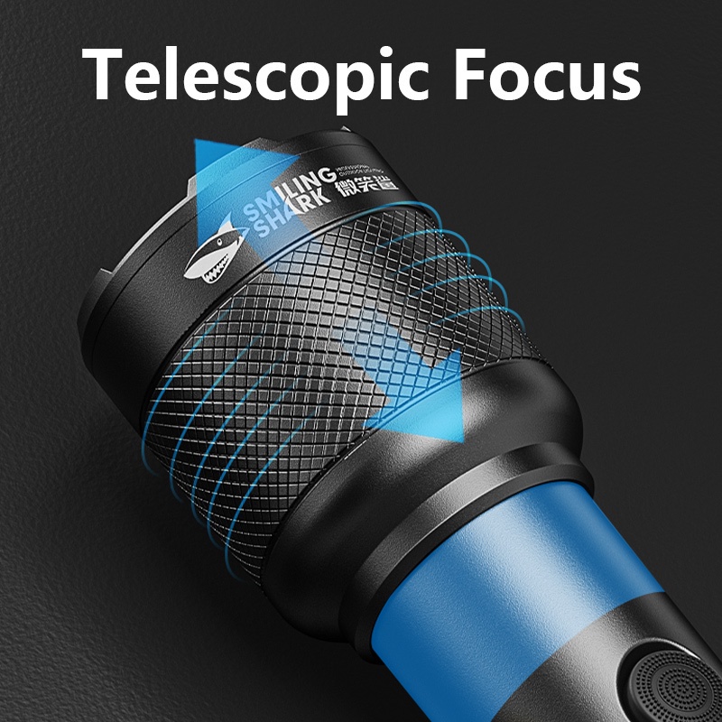 Smiling Shark SD8110 Flashlight Led M60 6000LM Flash Light Rechargeable ...