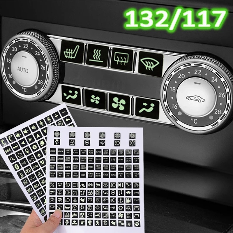 [ Featured ] 1 Sheet Glowing Car Push-button Sticker / Auto Instrument ...