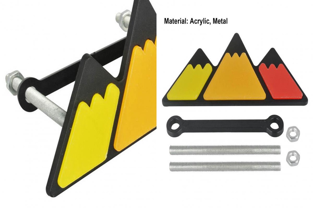 Car Badge Fade-resistant 3D Design Stylish Universal Tri-color Grille ...