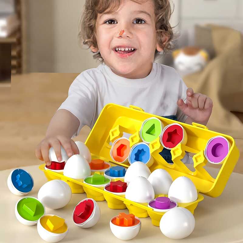 Matching Eggs 12 Sets Color And Shape Memory Classification Easter ...