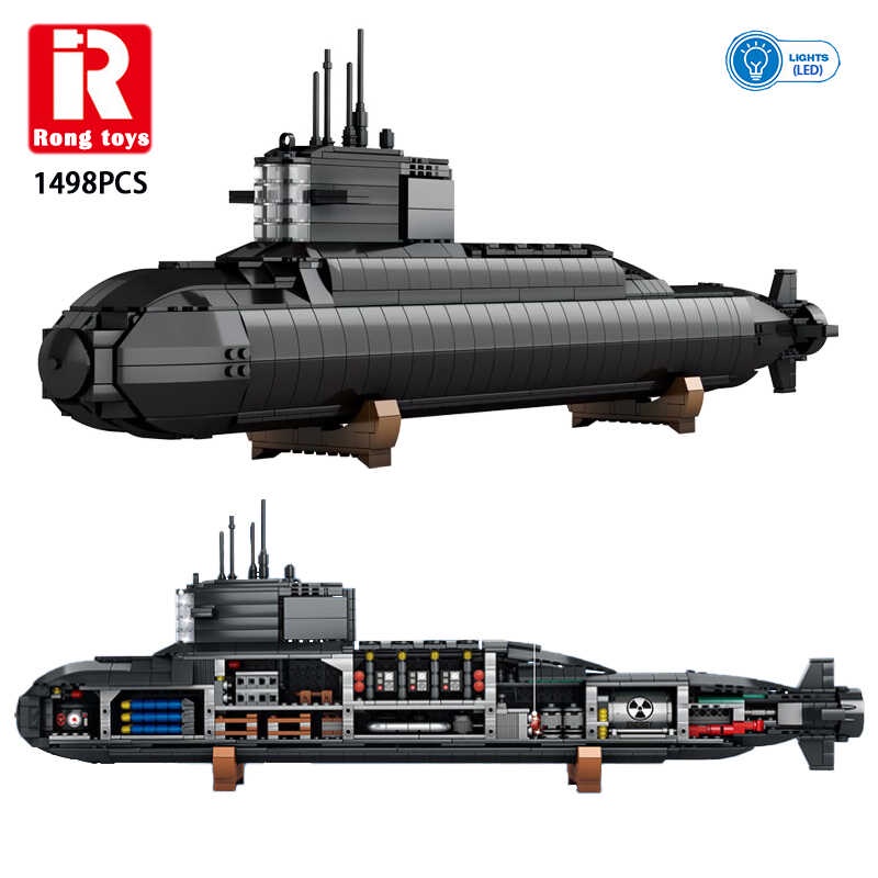 Military Strategic Nuclear Submarine Building Blocks Destroyer Ship ...