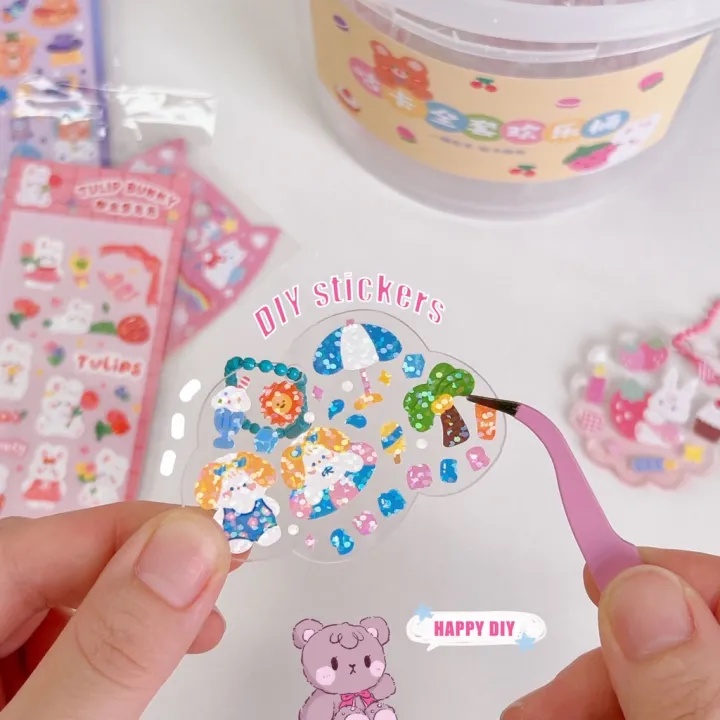 Kids Goo Card Set 22 pcs DIY Chuck Sticker Creative Gu Card Set PET ...