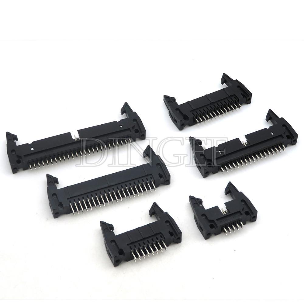 5PCS DC2 10/16/20/26/34/40 PIN 2.54MM pitch MALE SOCKET Right angle idc ...