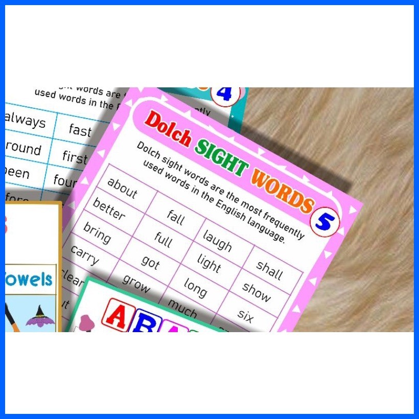 ۞ ♠ Laminated chart Word Families / Sight words / vowels / consonant A4 size educational chart ...