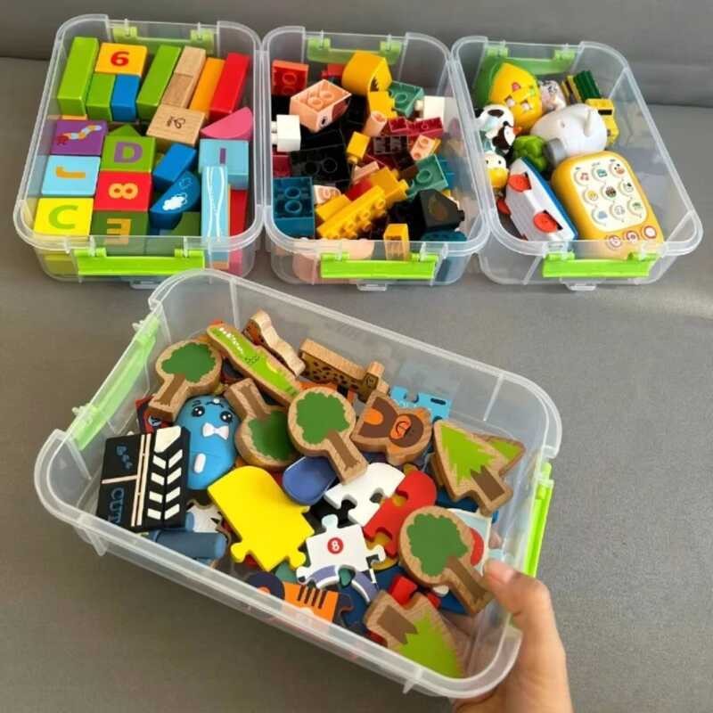 Building Kids Blocks Organizer Toys Storage Box Multi-Layer Storage Box ...
