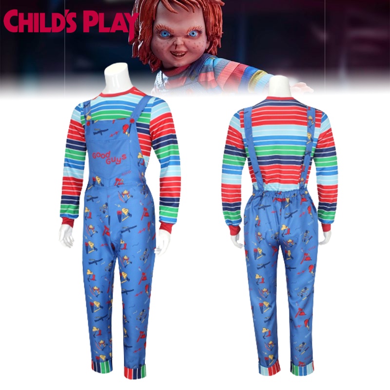 Unisex Childs Play Chucky Cosplay Costume Halloween Party Props Scary ...