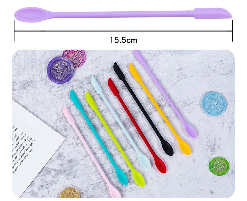 Seal Wax Cleaning Silicone Spoon Double-Headed Scraper DIY Sealing Wax ...