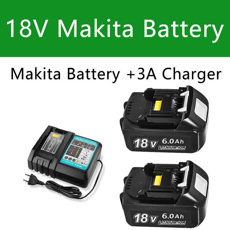 Makita 18V Battery 6000mAh Rechargeable Power Tools Battery with LED Li-ion Replacement LXT ...