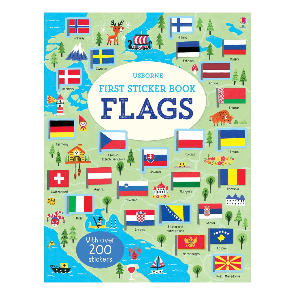 Usborne Original Popular Books First sticker book flags Colouring ...