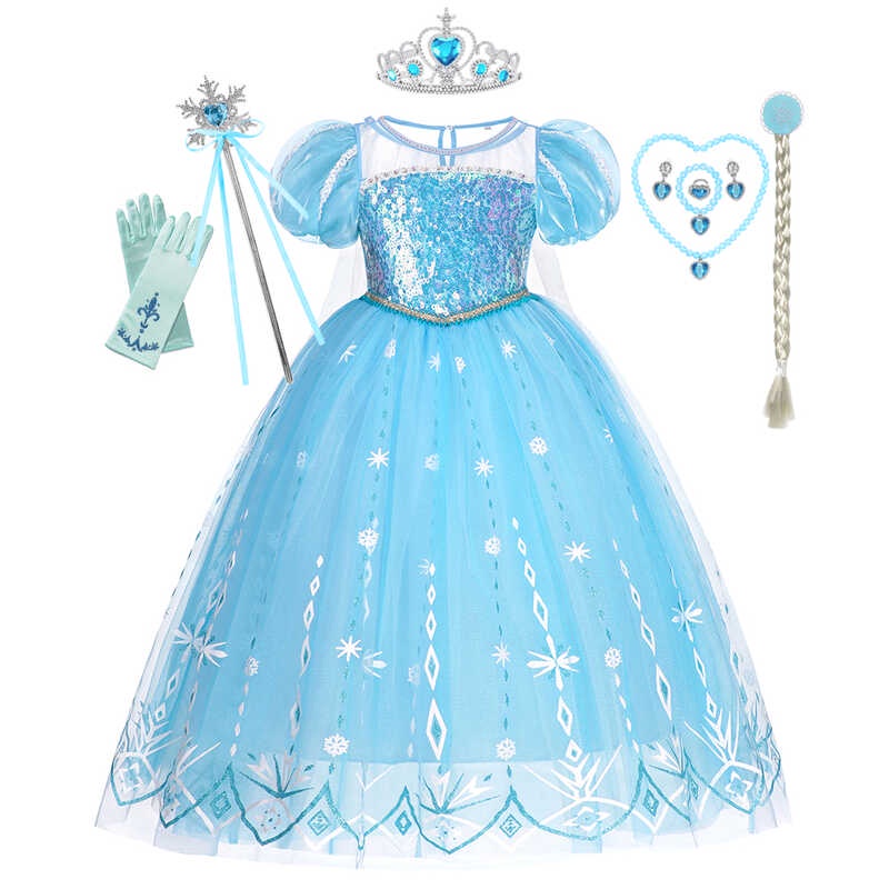 Batang Damit Bayi Frozen Elsa Damit Puff Sleeves Ball Gown Party ...