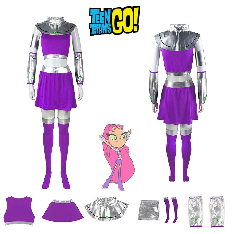 High-quality Fabric Crow Boy Teen Titans Starfire Cosplay Outfit ...
