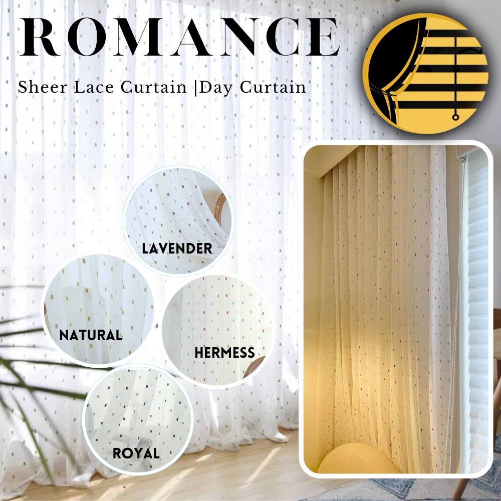 LANGSIR RUMAH Romance Sheer Lace Day Curtain (Langsir Sheer Romance ...