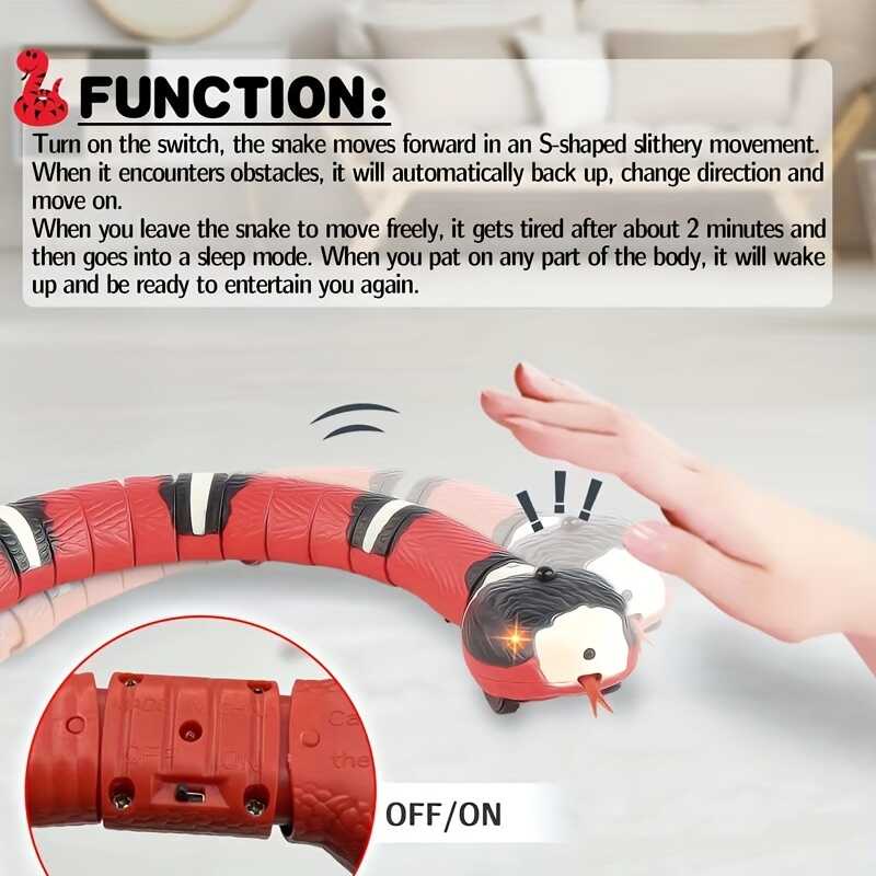 Remote Control Electric Simulation Smart Sensing Snake Toy, Cat ...