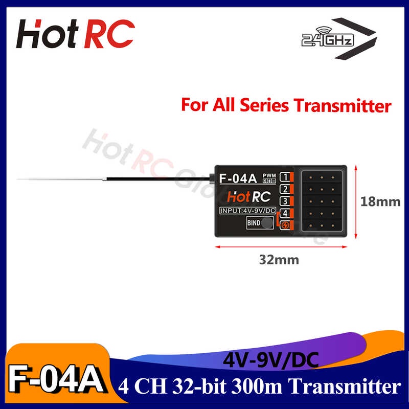 HOTRC 4CH 4 Channel F-04A Receiver Radio Control 2.4GHZ FHSS System ...