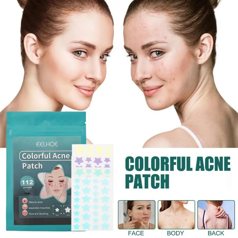 112Pcs Colorful Star Acne Patch / Mini Invisible Pimple Acne Removal ...