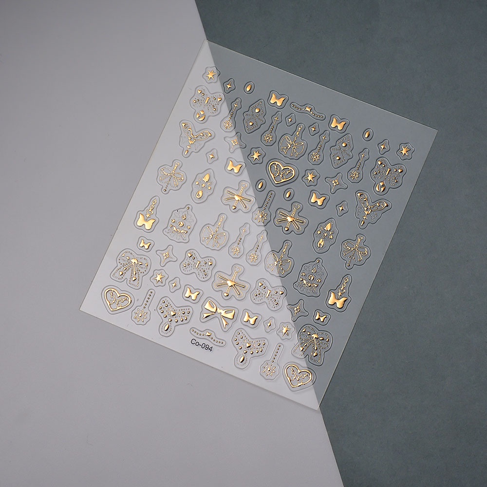 [Meow.Sensei] Cross-Border Gilding Nail Stickers Ins Bow Wear Nail-Free ...