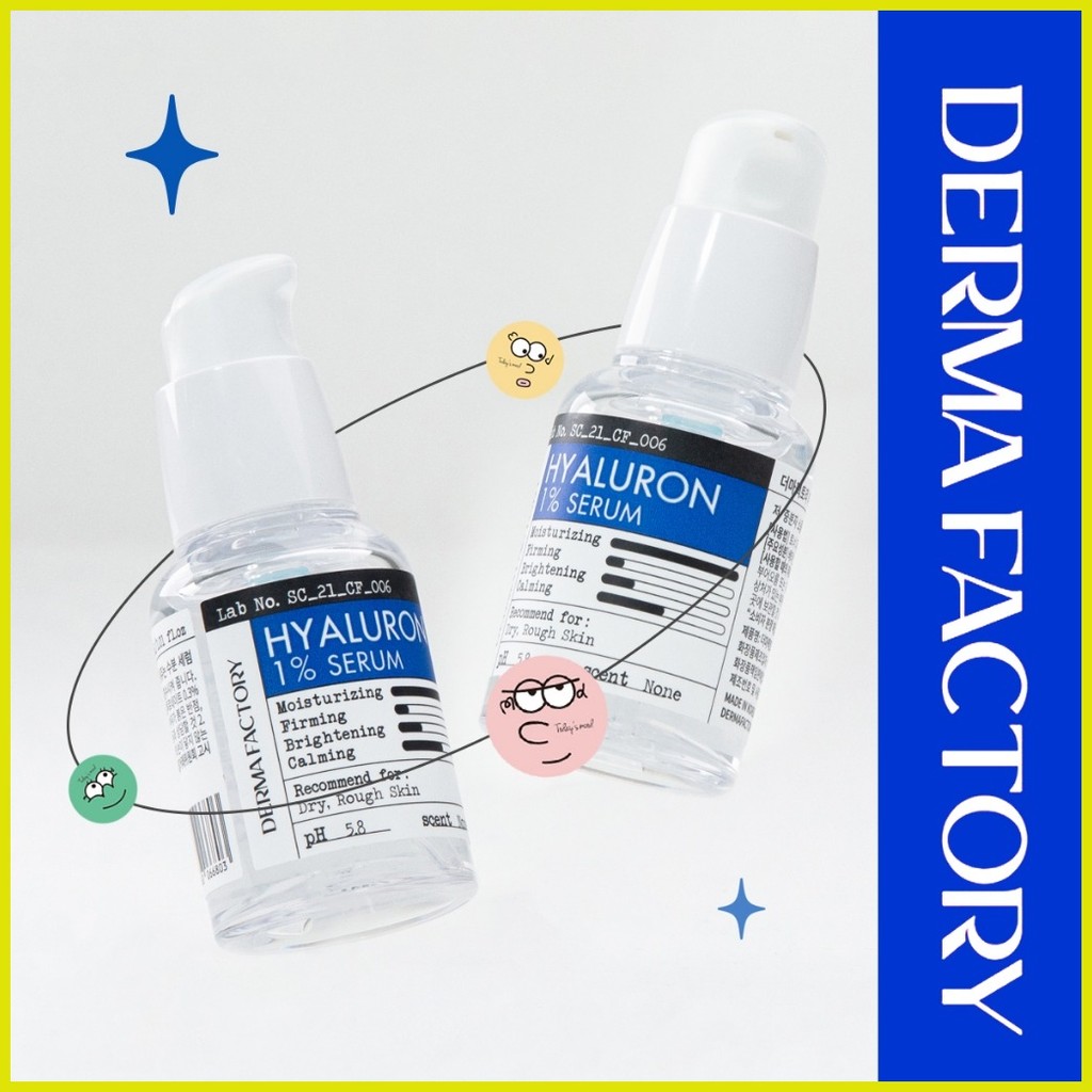 ♒ [Derma Factory] (1+1)Hyaluron 1% Serum 30ml | Low Molecular Weight ...