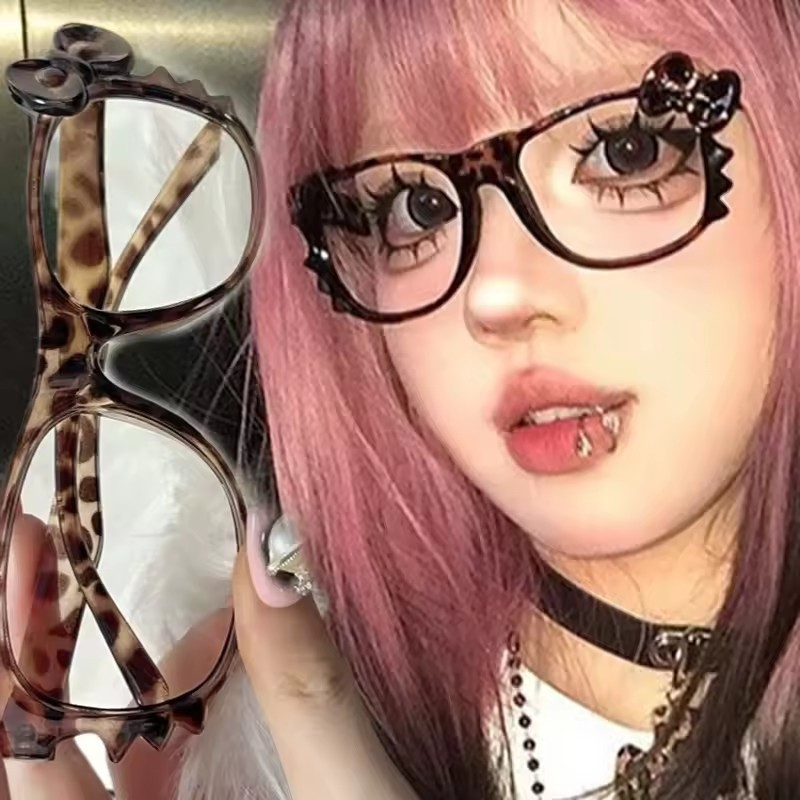 Retro Leopard Print Eyeglass Frame - Women Fashion Accessories - Y2K ...