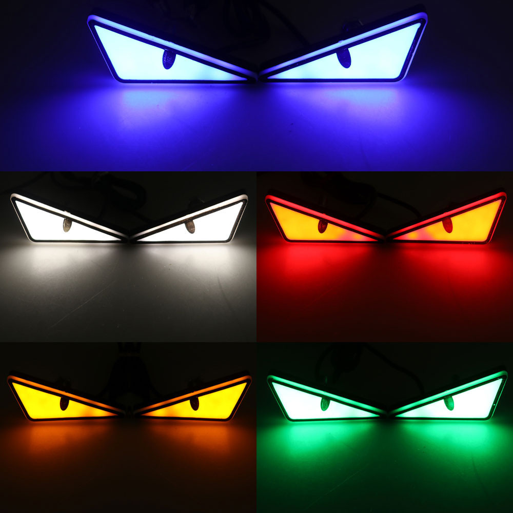 2PCS Motorcycle License Plate Screw Light Devil Eye Modified Universal ...