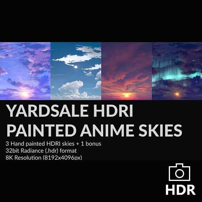 HDRI 4 sets of hand drawn cartoon sky HDRI environment textures ...