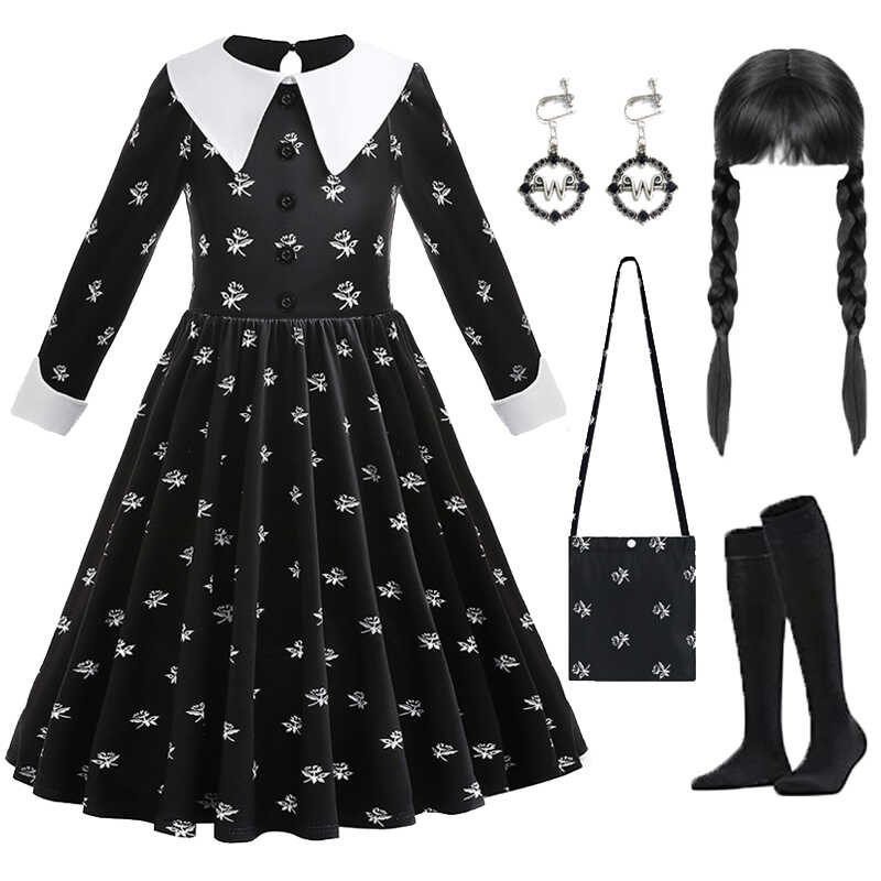 Wednesday Adams Cosplay Costume For Kids Carnival Easter Party Fancy ...