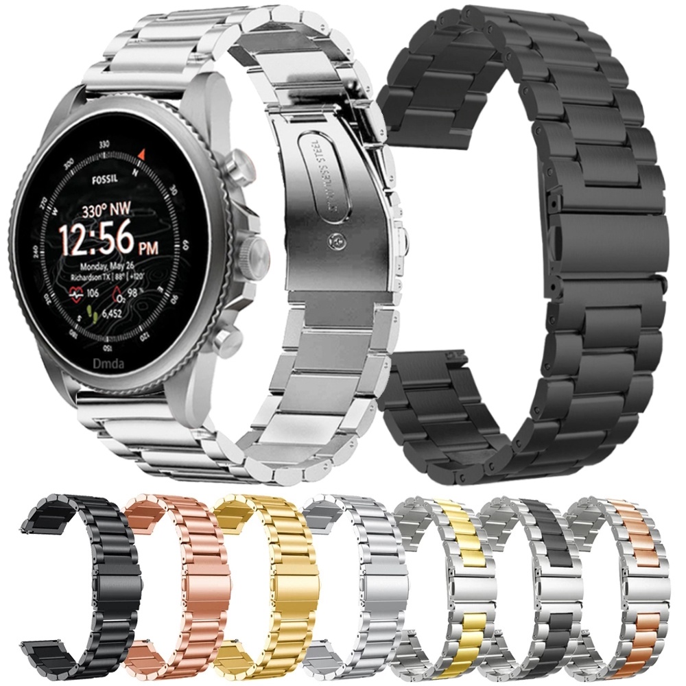 22mm Metal Stainless Steel Strap For Fossil gen 6 44mm Gen6 gen 5 5e ...