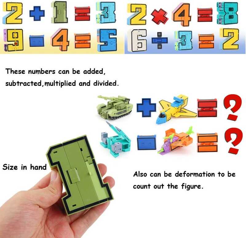 LY 20Pcs Assemble Number Robots Transformation Toys Army Building Block ...