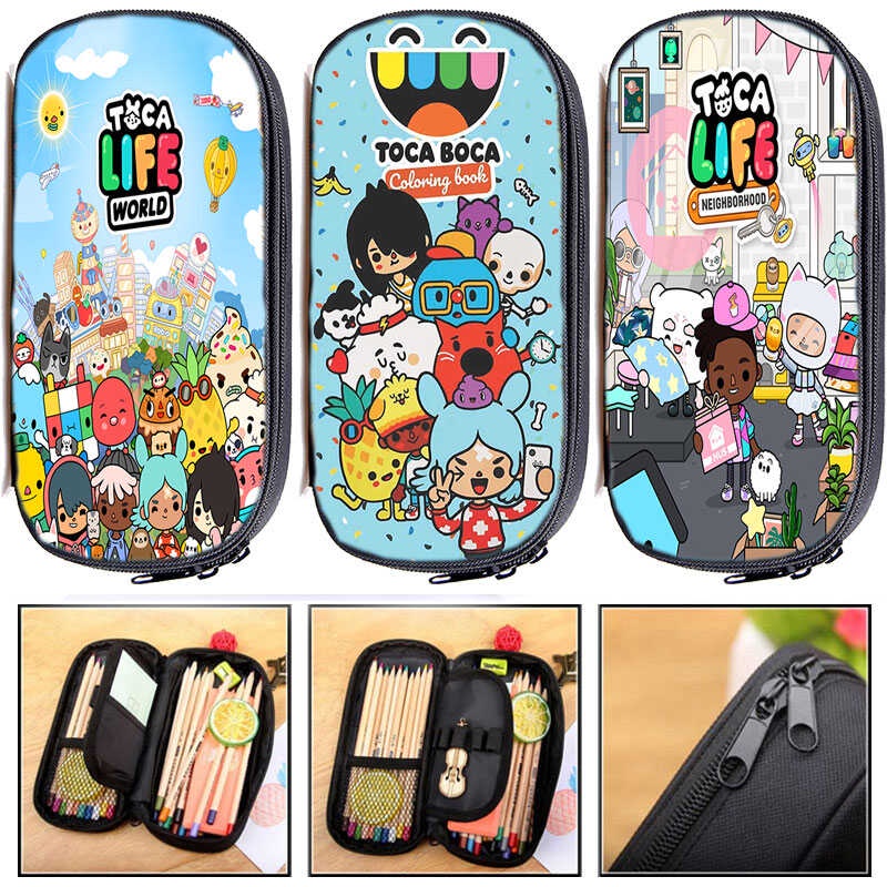 Game Toca Life World Pencil Case Kawaii Cartoon Pen Bag Children Pencil ...