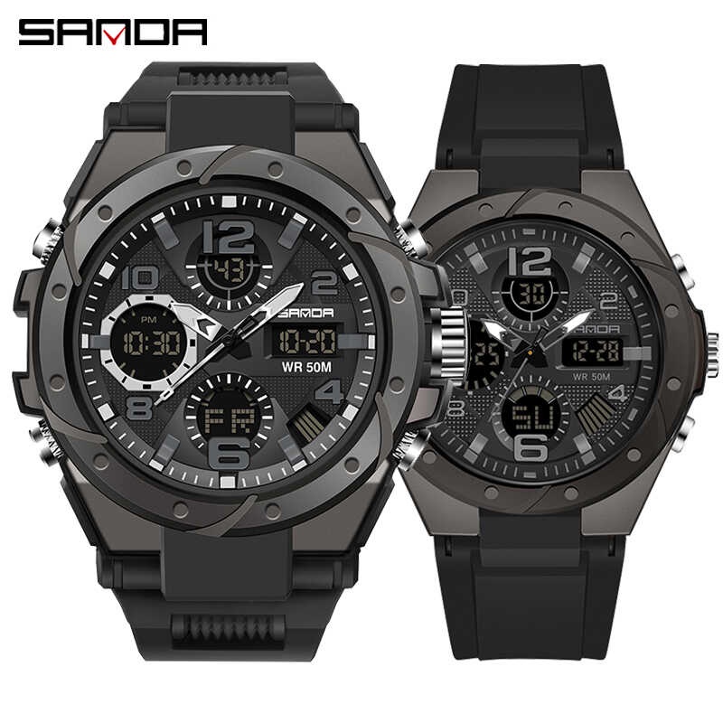 SANDA 2023 New Versatile Couple Watch Fashion Multifunctional Chronograph Sports Style 50M ...