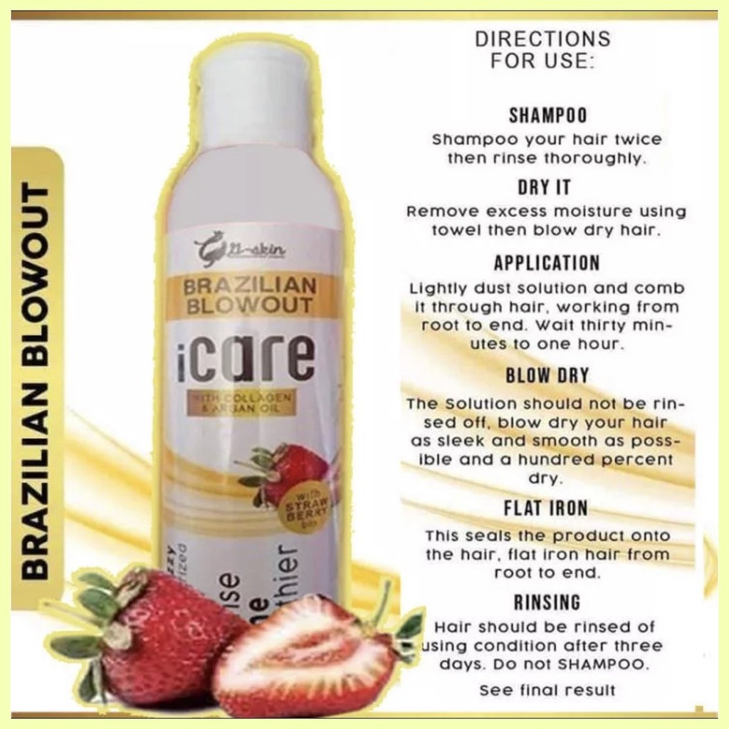 ♒ ( SET OF 2 ) iCare Brazilian Blowout with Collagen and Argan Oil by G ...