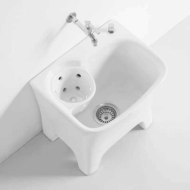 Balcony gray mop pool, mop washing pool, small floor mop basin, side ...