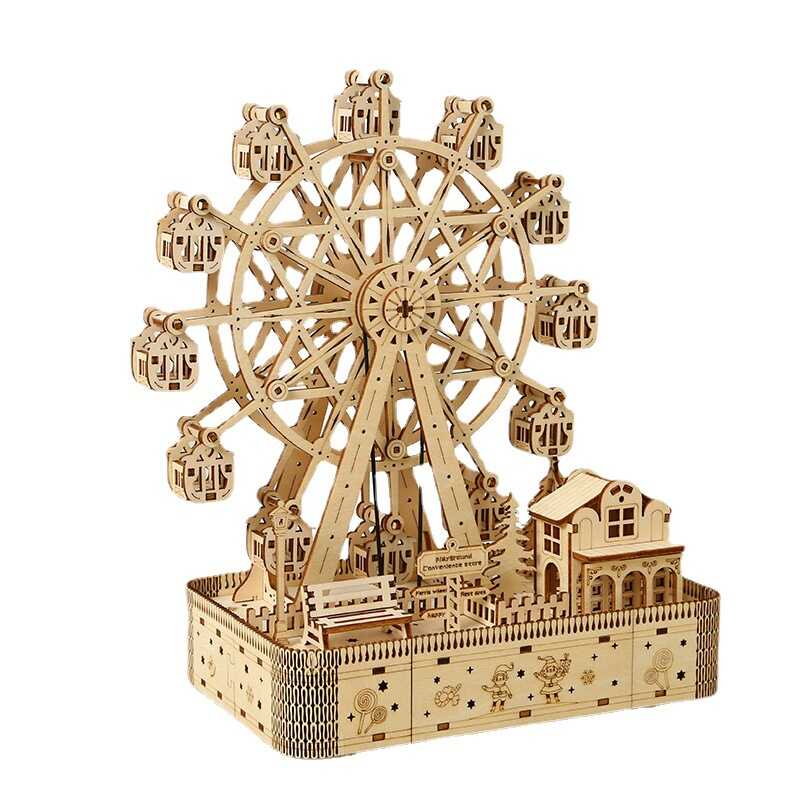Music Ferris Wheel Na May Light 3D Wooden Puzzle Assembly Handmade Toy ...