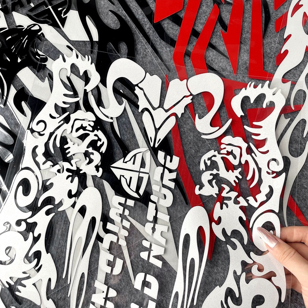 HONDA click 125 150 V2 v3 sticker Spirit Beast Dragon Lion Wolf ...