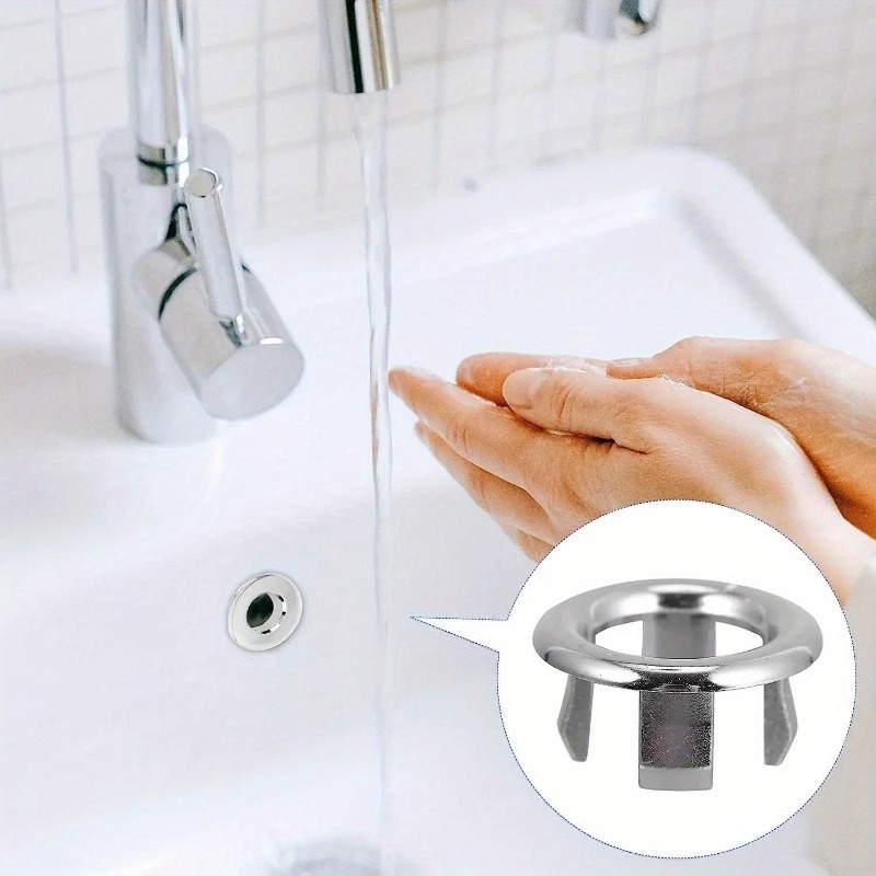 4PCS Bathroom Kitchen Basin Sink Overflow Cover Ring Plastic Insert ...