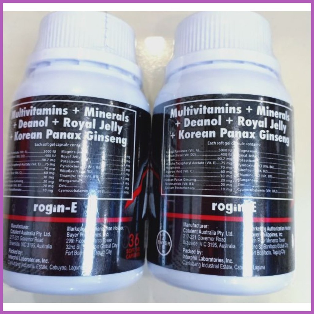 ⊙ Rogin E Multivitamins + Minerals + Deanol + Royal Jelly + Korean ...