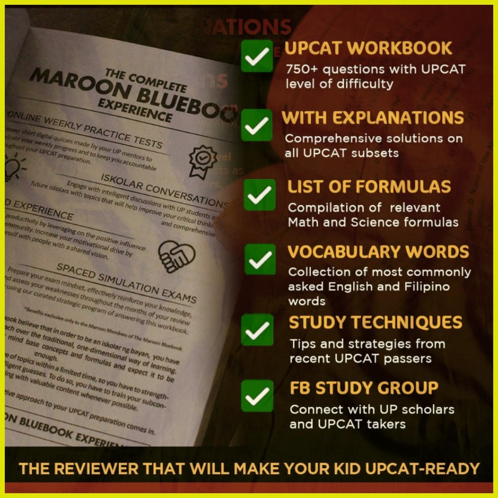 ⊕ The Maroon Bluebook 4th Edition - Updated UPCAT 2024 Reviewer ...