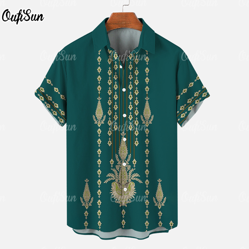 2025 New Modern Baron Style 3D Printed Lapel Short Sleeve Polo Shirt ...