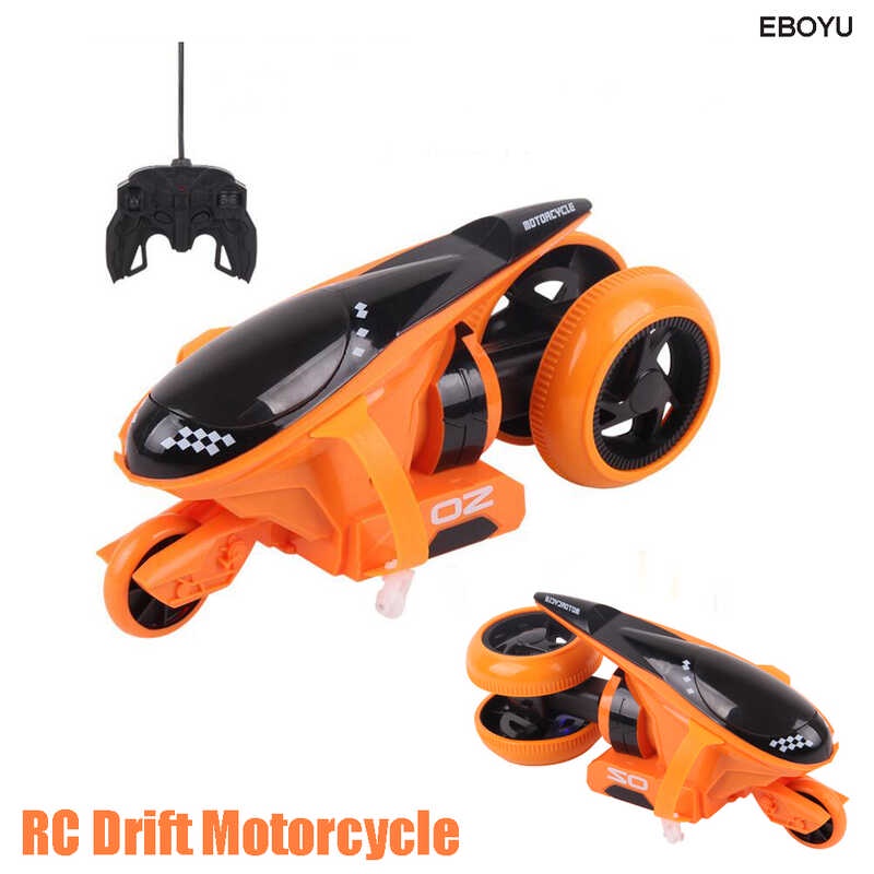 EBOYU QF100 2CH RC Rear Wheel Drive 360-Degree Drift Motorcycle Stunt ...