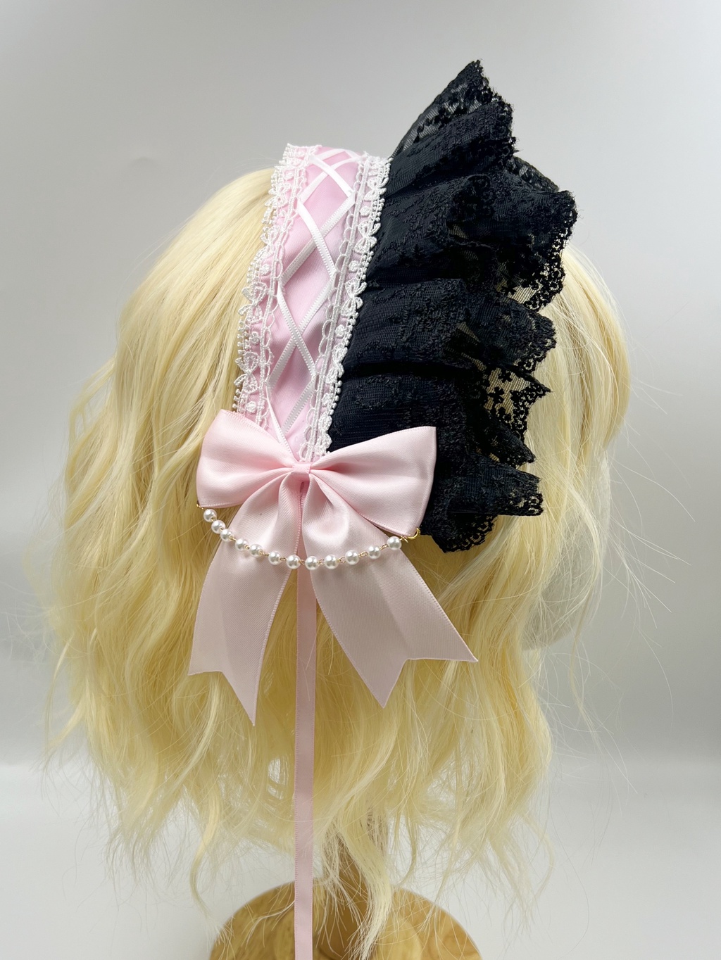 Anime Lolita Rabbit Ears Frilled Lace Hair Clip Headband Detachable ...