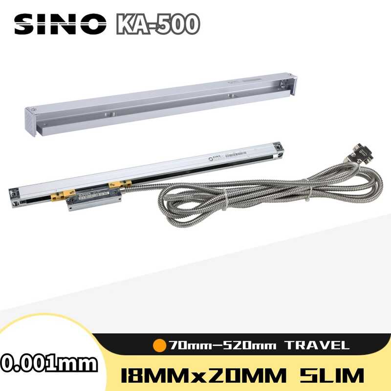 SINO Ka500 Thin Optical Grating Ruler Slim DRO Linear Scale Line Ka-500 1Um 0.001Mm TTL 70Mm ...