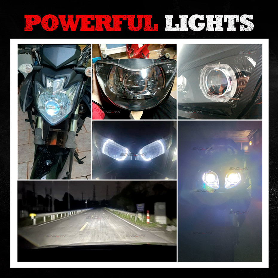 2.5 Inch Blue Bi LED Projector Lens Car Motorcycle Headlamp H4 H7 H1 ...