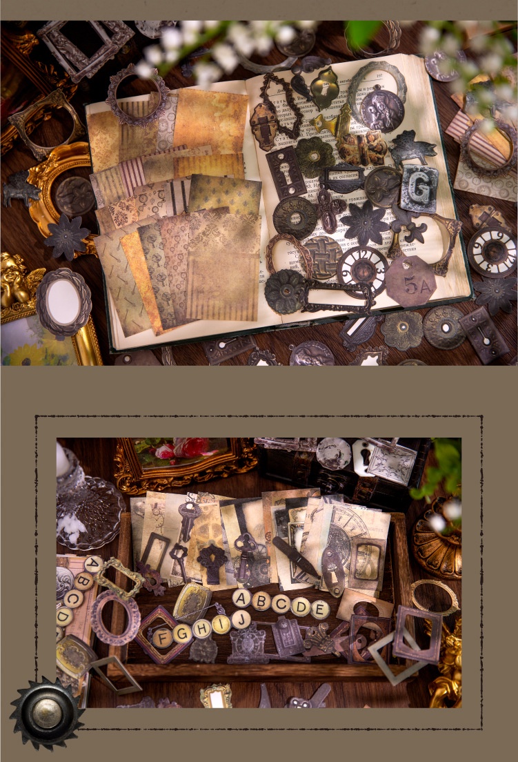 ENWEI 100 Pcs [Punk Era Series] Vintage Journal Material Paper Kraft ...
