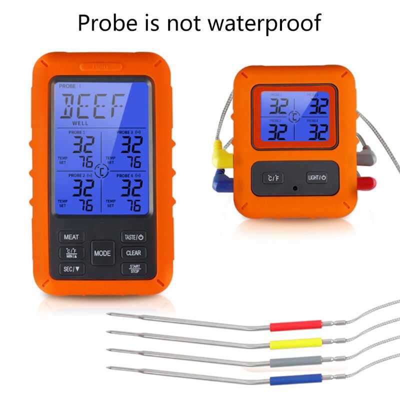 LY Wireless Digital Meat Thermometer With Probes And Meat Injector ...