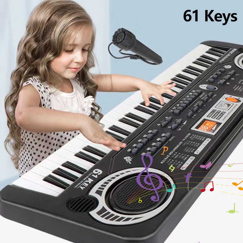 WD Kids Electronic Piano Keyboard Portable 61 Keys Organ With ...