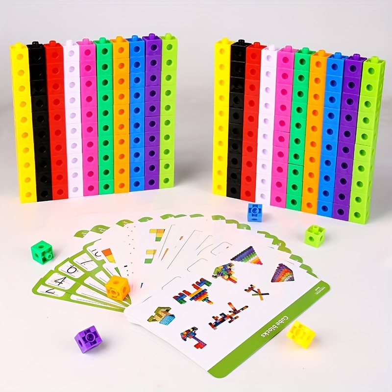 Math Linking Cubes, Set of 100 Math Cubes Manipulative Connecting and ...