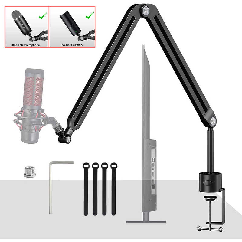 Hyperx Solocast Microphone Stand Desk Adjustable Compact Mic Suspension ...