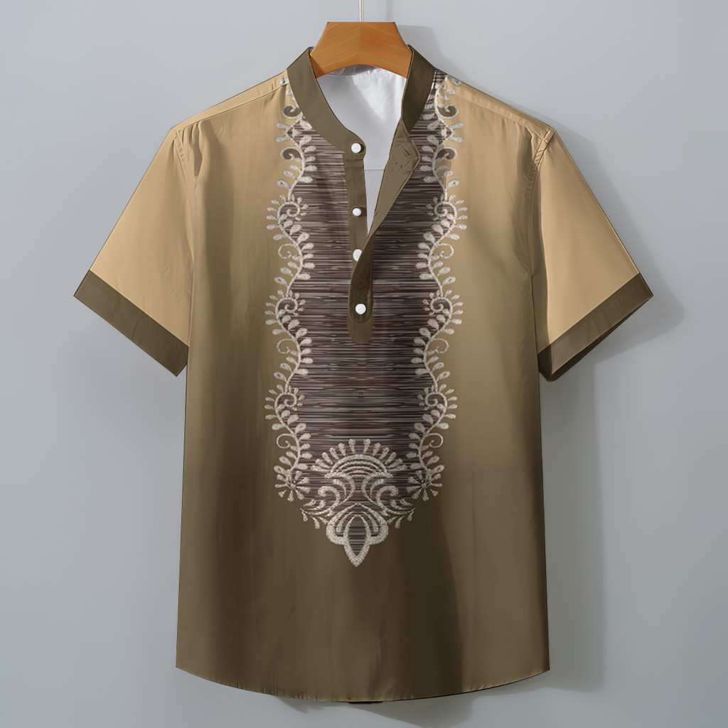 2026 Summer Outfit for Men Modern Barong Style Men's Chinese Stand ...