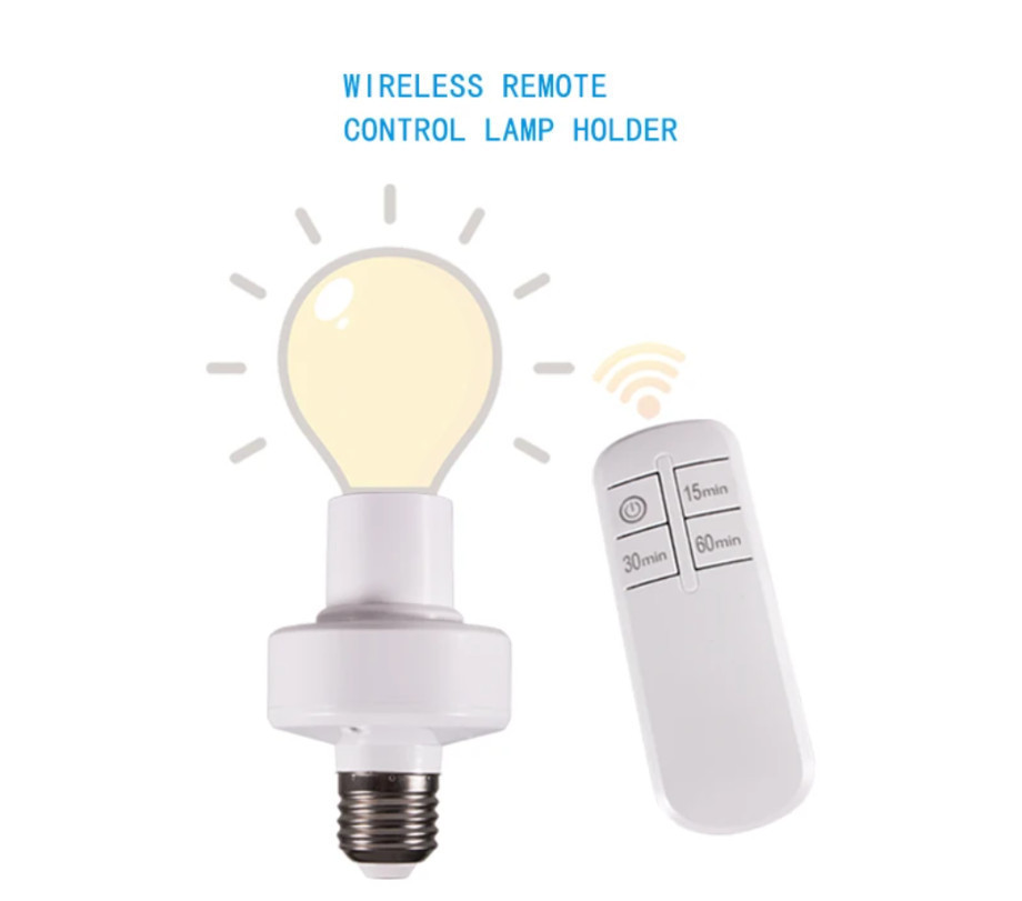 Wireless Remote Control Smart Timer Switch E27 Lamp Holder House Multi ...