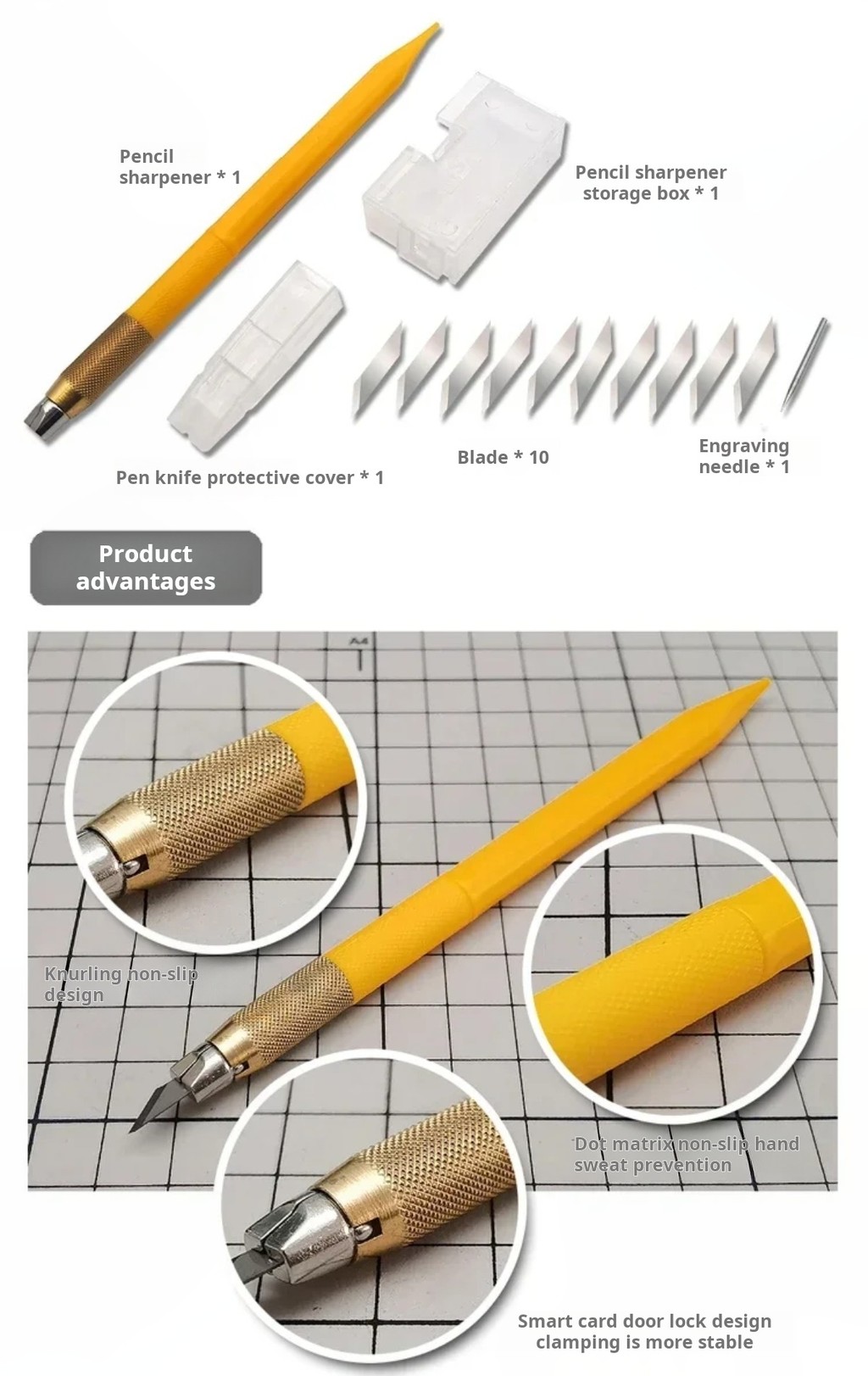 MOSHI MS062 Penknife with 10pcs Narrow Blade Carving Knife Model Craft ...