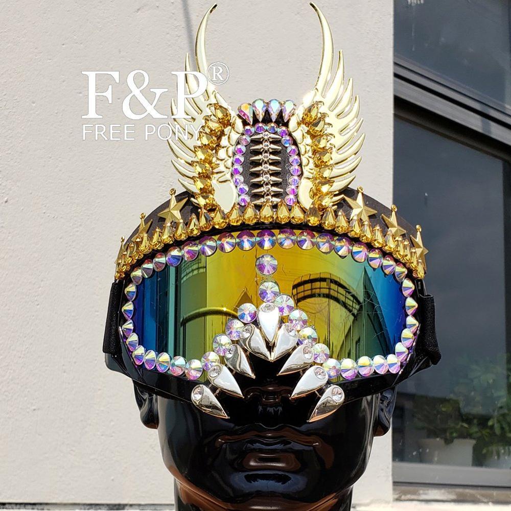 Burning Man Festival Holographic Crystal Goggles Rave Sport Sunglass ...